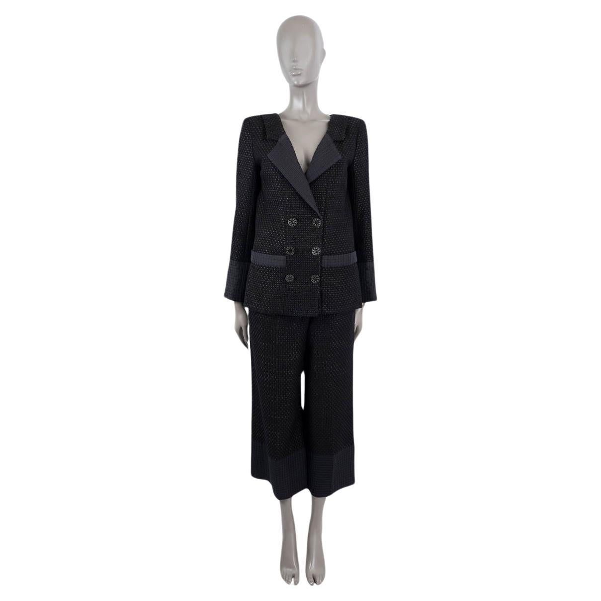 CHANEL black cotton 2016 16C SEOUL DOUBLE BREASTED PANT Suit 38 S at ...