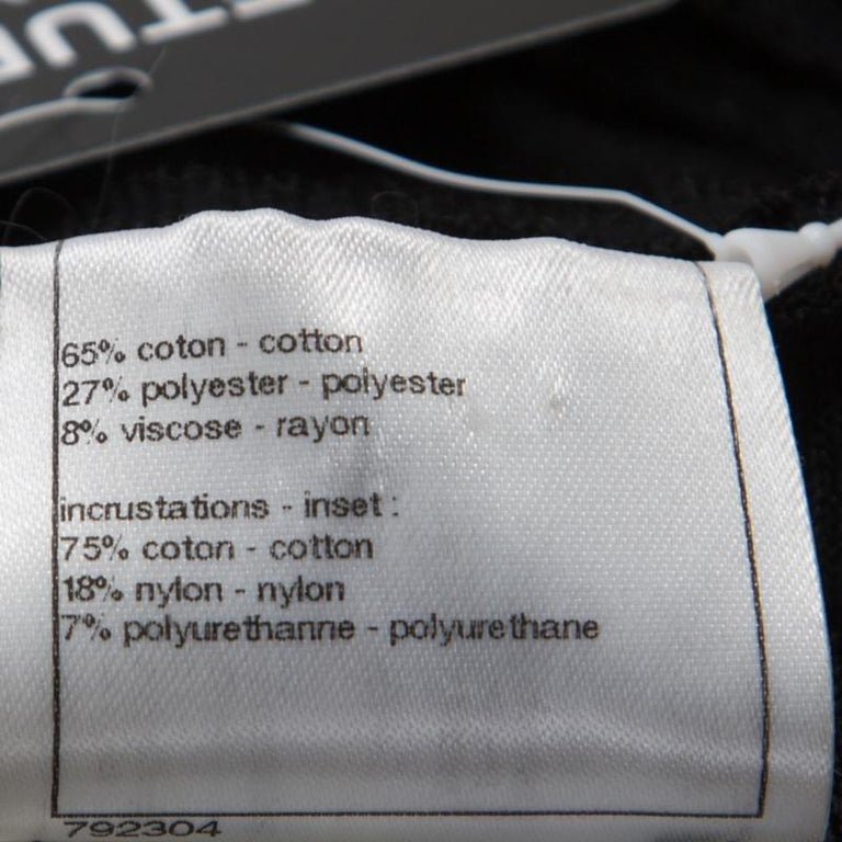 Chanel Black Cotton Blend Fish Scale Pattern Knit Strapless Dress M For ...