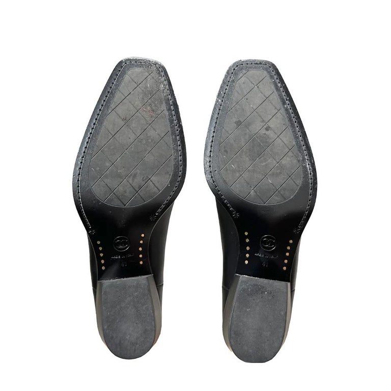 Chanel Black Cowboy Boots For Sale at 1stDibs