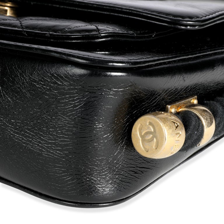 Chanel Black Crinkled Calfskin En Vogue Rope Flap Bag For Sale at 1stDibs