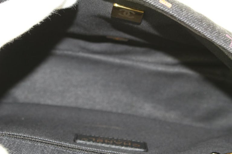 Chanel Black Denim Graffiti Mood Large Classic Flap 4CJ104 For Sale at ...