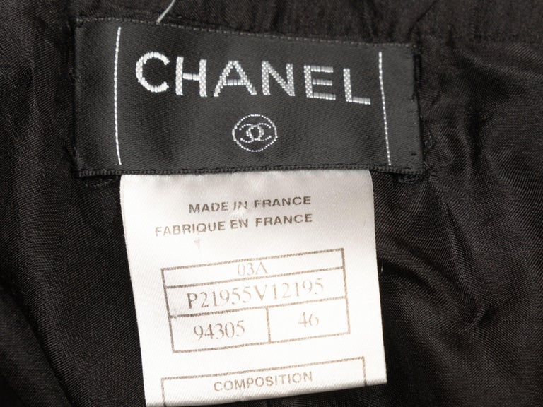Chanel Black Fall 2003 Wool Wide-Leg Pants For Sale at 1stDibs