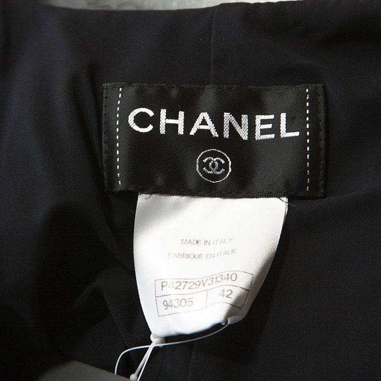 Chanel Black Geometric Patterned Ruched Detail Mini Dress L at 1stDibs ...