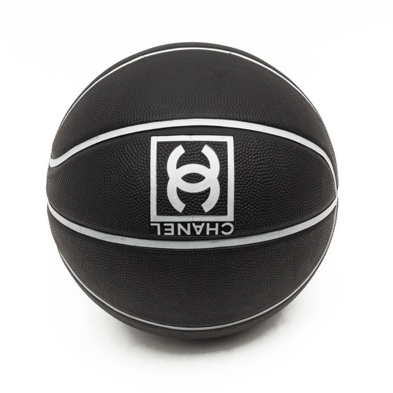 CHANEL Black Grained Basketball With Gray Stripes at 1stDibs | chanel ...