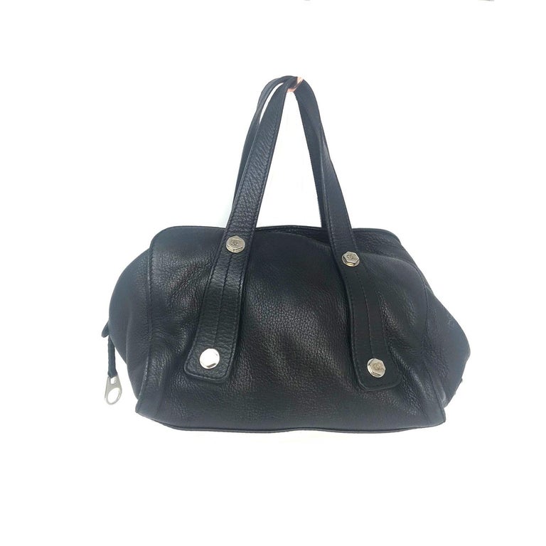 Chanel Black Grained Calfskin Bolt Bowler Bag For Sale at 1stDibs ...