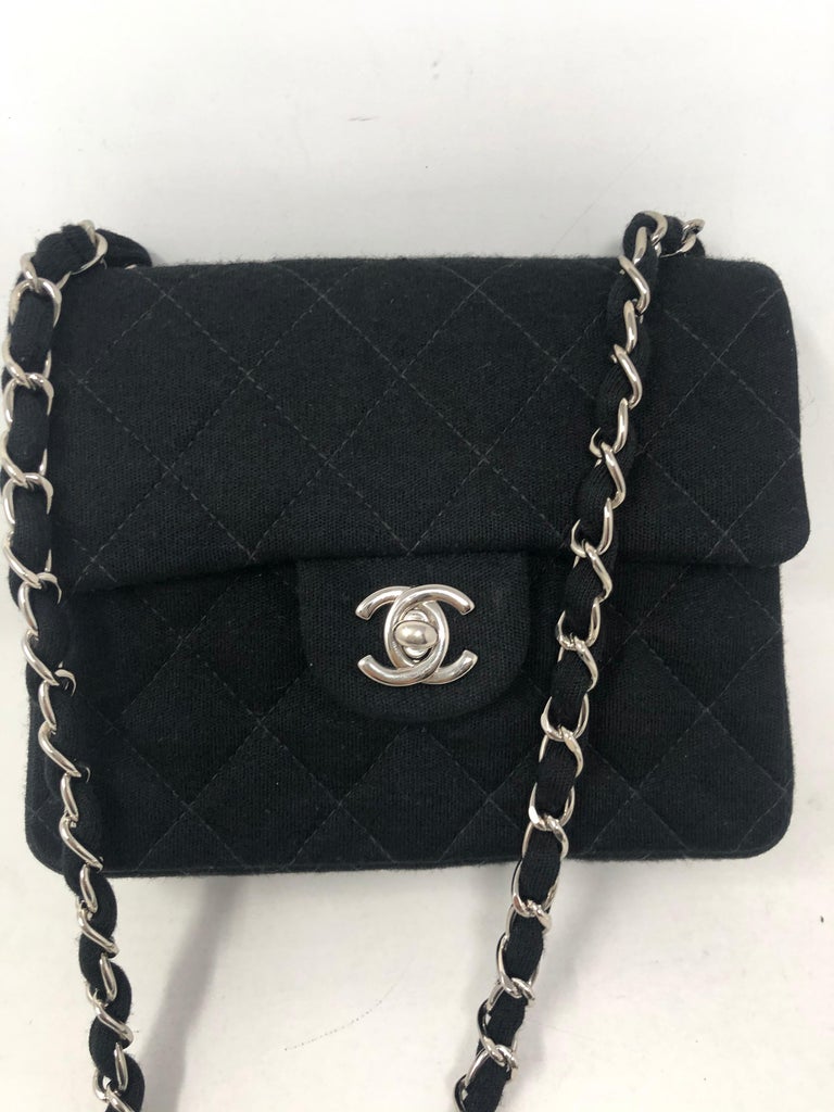 Chanel Black Jersey Cotton Mini Bag at 1stDibs | cotton mini bags