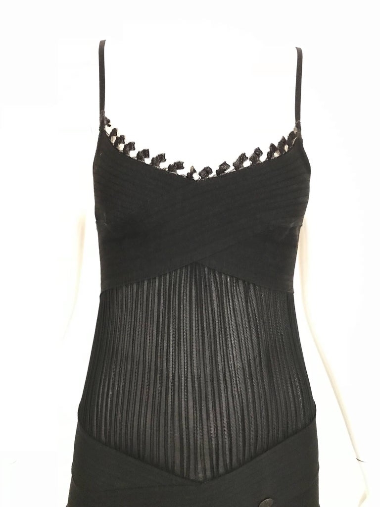 CHANEL Black Knit Spaghetti Strap Cocktail Dress at 1stDibs | spaghetti ...