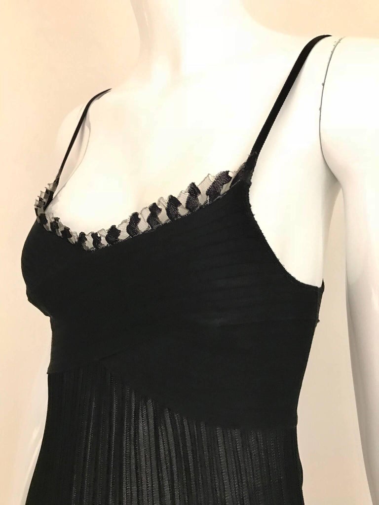 CHANEL Black Knit Spaghetti Strap Cocktail Dress at 1stDibs | spaghetti ...