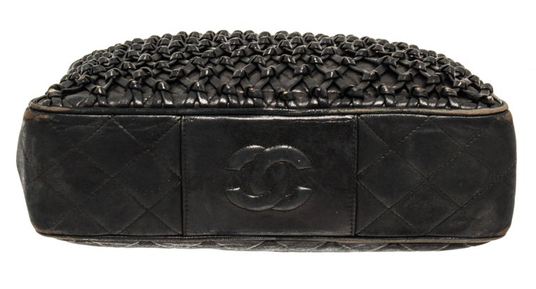 Chanel Black Lambskin Chain Shoulder Bag at 1stDibs