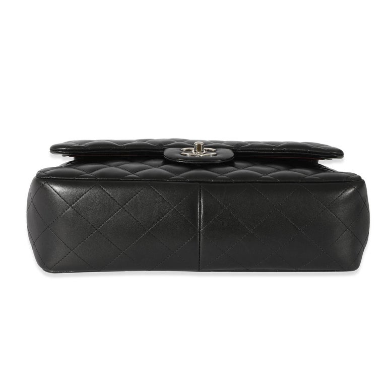 Chanel Black Lambskin Jumbo Classic Double Flap For Sale at 1stDibs