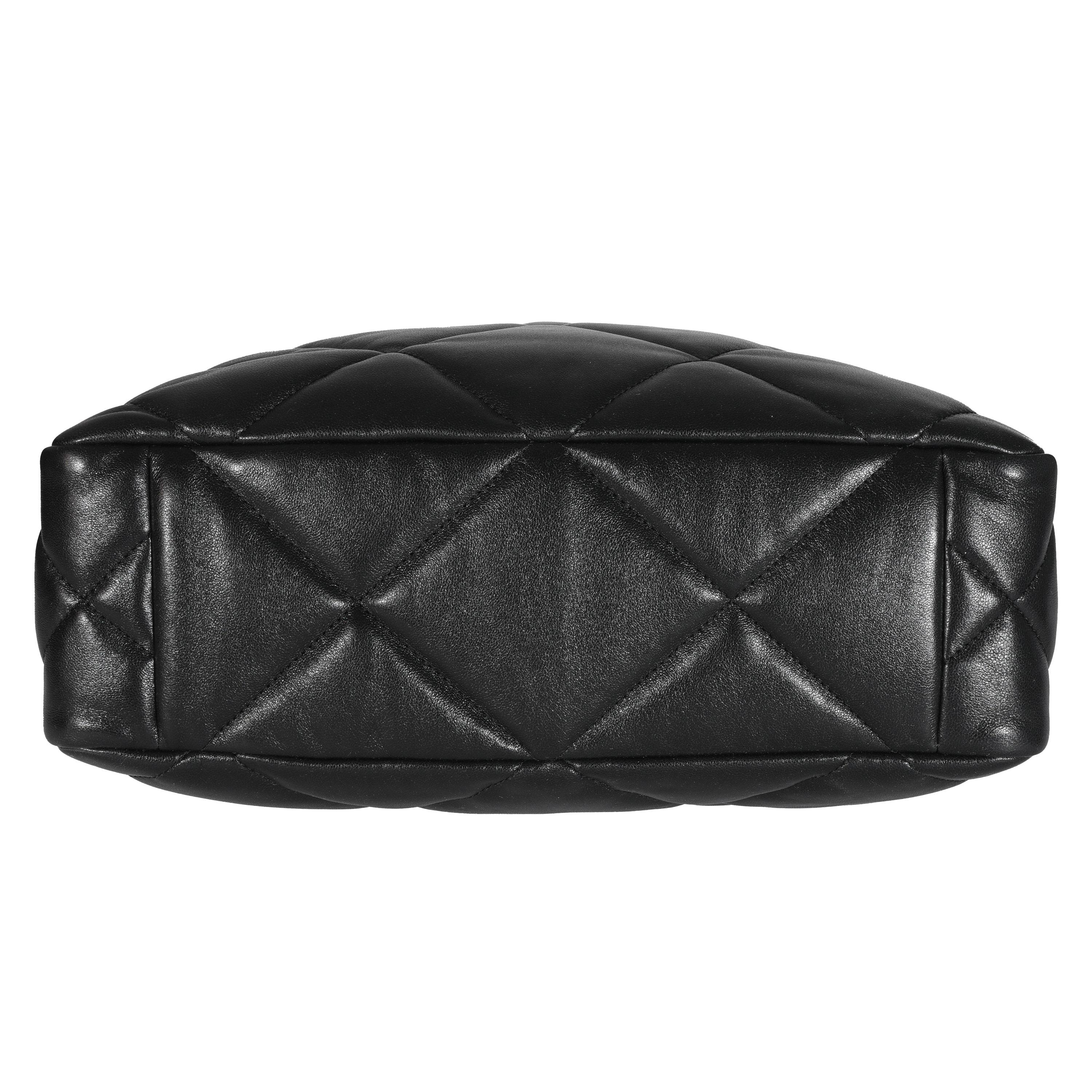 Chanel Black Lambskin Quilted Chanel 19 Shopping Bag For Sale at 1stDibs