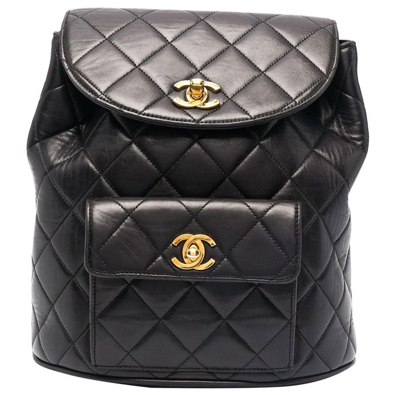 Chanel 1994 Lambskin Duma Quilted Medium 90's Vintage Backpack For Sale ...