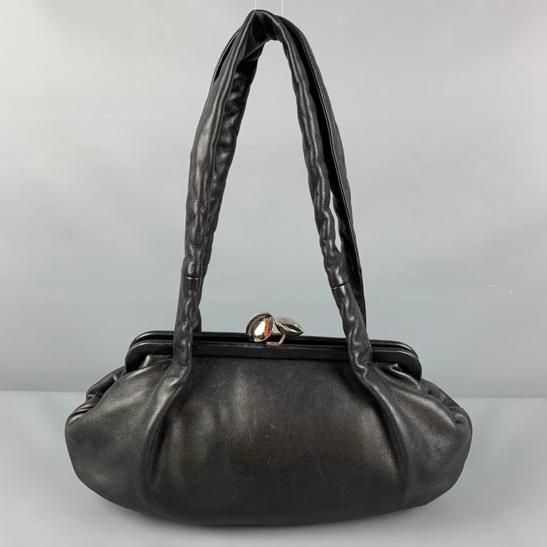 CHANEL Black Leather CC Embossed Satchel Handbag For Sale at 1stDibs