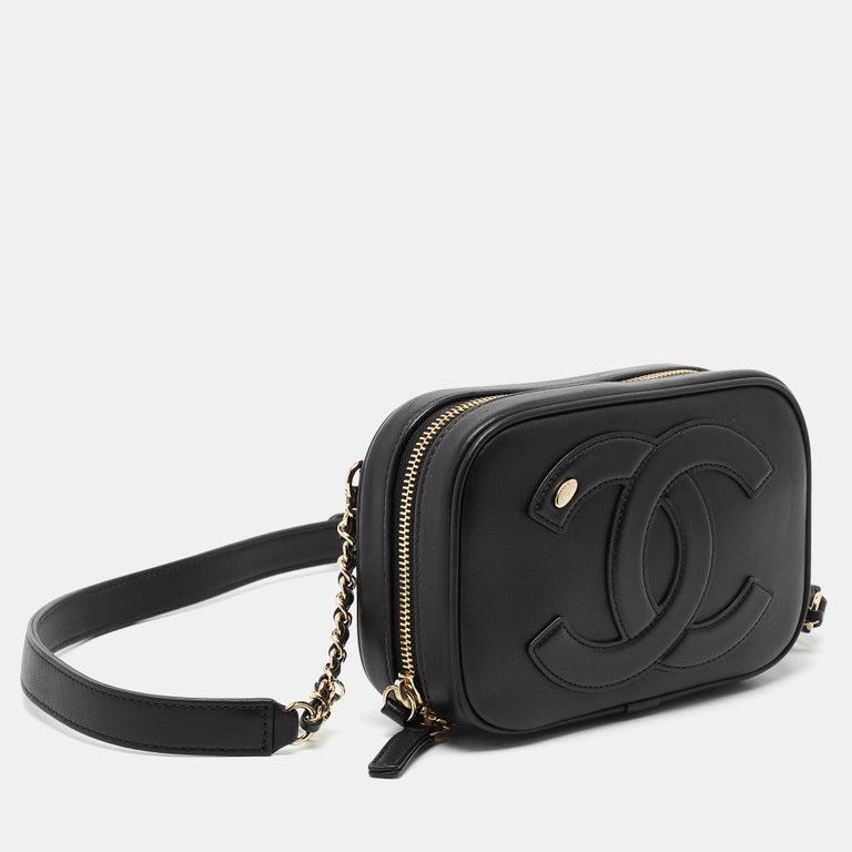 Chanel Black Leather CC Mania Waist Bag For Sale at 1stDibs