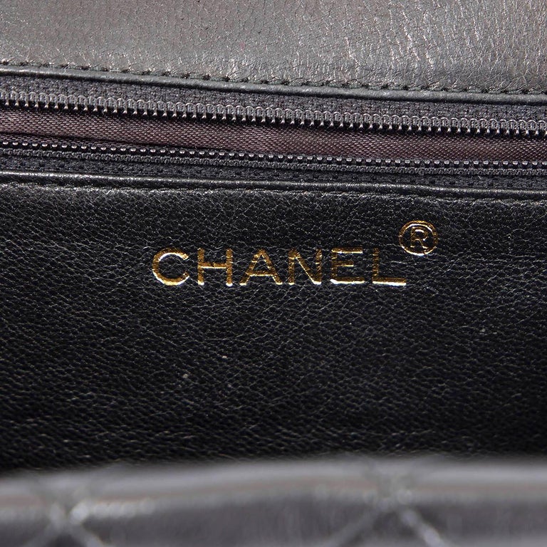 CHANEL black leather CROSSOVER FLAP and TASSEL Shoulder Bag 1989-1991 ...