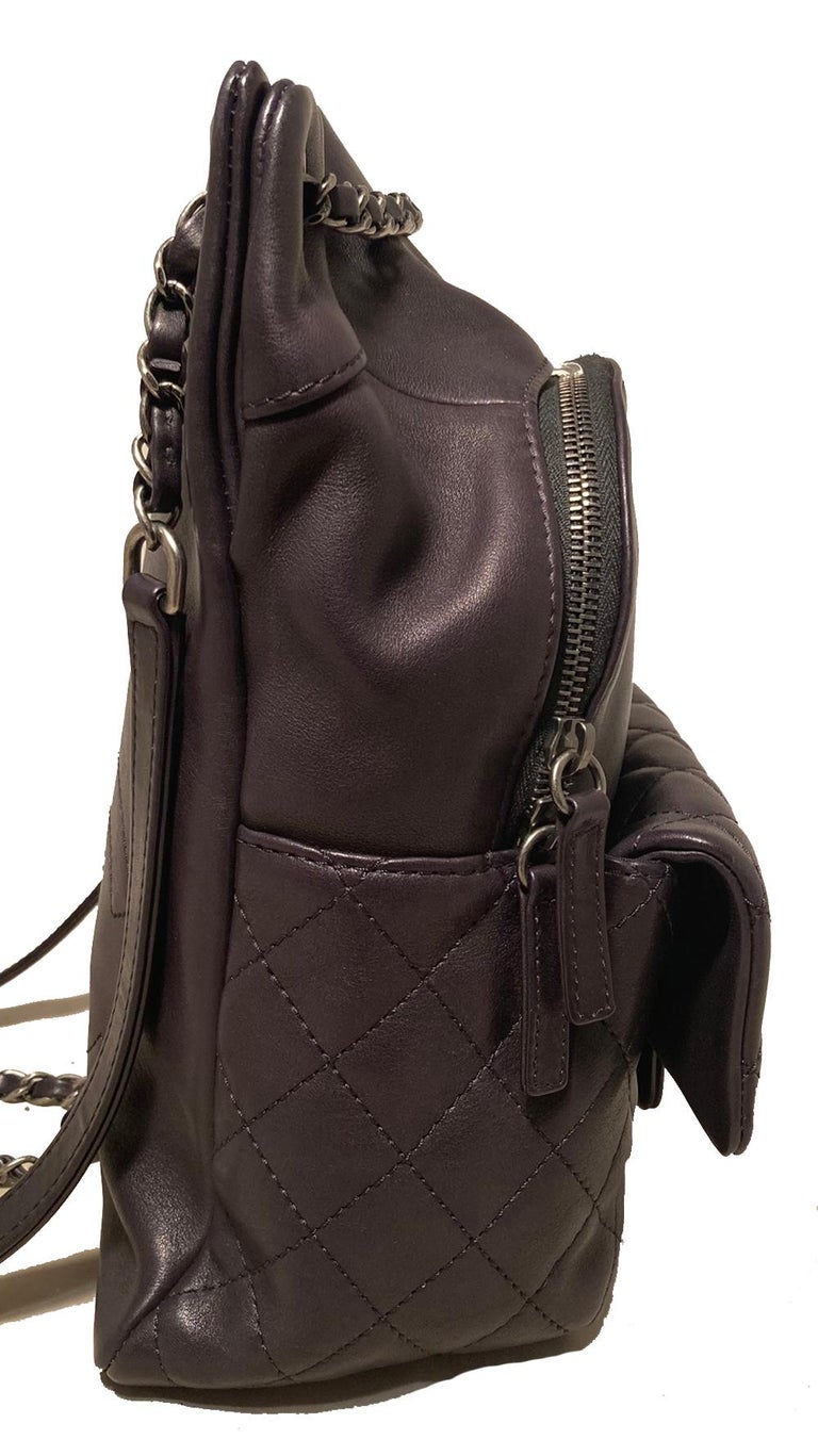 Chanel Black Leather Drawstring Backpack For Sale at 1stDibs