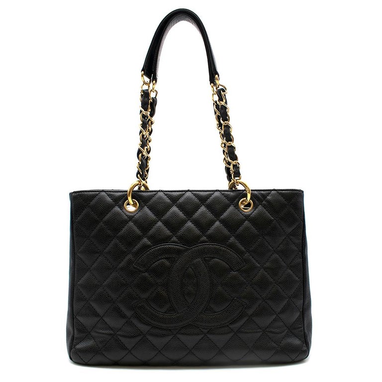 Chanel Black Leather Grand Shopping Tote (GST) Bag at 1stDibs