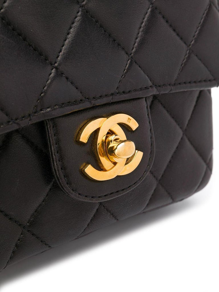 Chanel Black Leather Mini Kelly Flap Bag at 1stDibs | chanel mini kelly