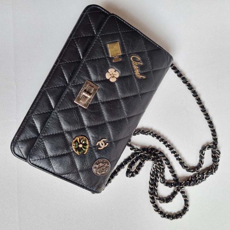 Chanel Black Lucky Charm Reissue Wallet on Chain For Sale at 1stDibs