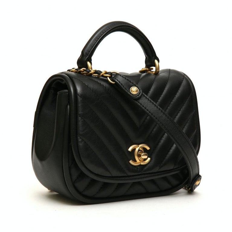Chanel black mini lady chevron shoulder bag at 1stDibs