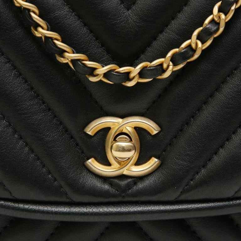 Chanel black mini lady chevron shoulder bag at 1stDibs