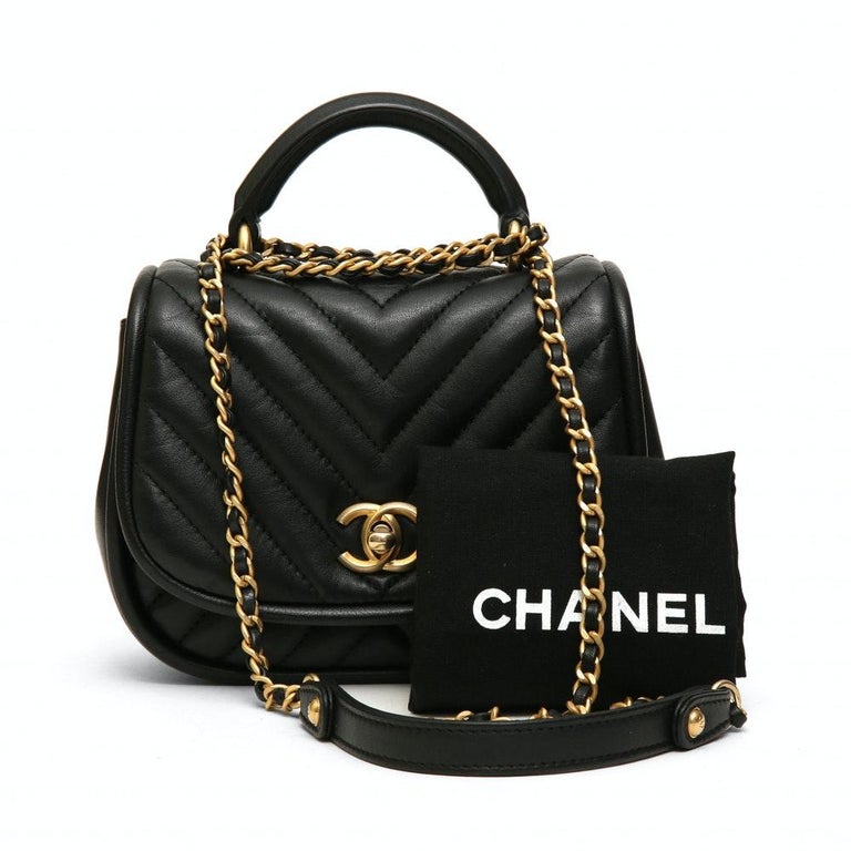 Chanel black mini lady chevron shoulder bag at 1stDibs