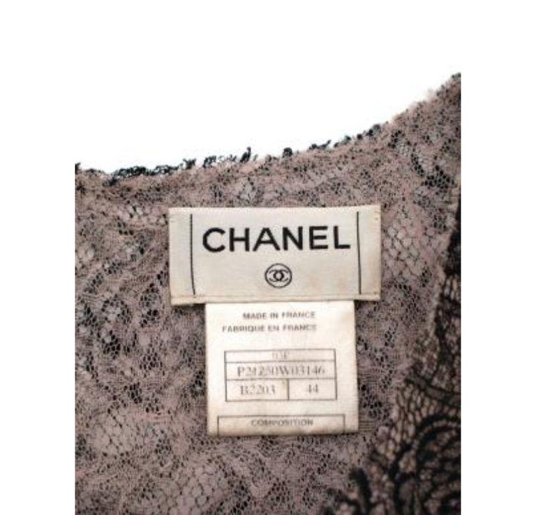 Chanel Black and Nude Lace Camellia Vest For Sale at 1stDibs