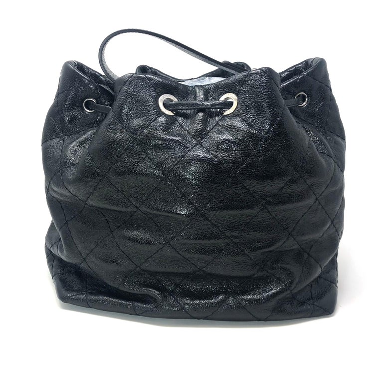 Chanel Black On the Road Large Drawstring Bucket Tote Bag at 1stDibs ...