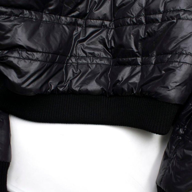 Chanel Black Padded Hooded Leather CC Patch Jacket US 10 at 1stDibs ...