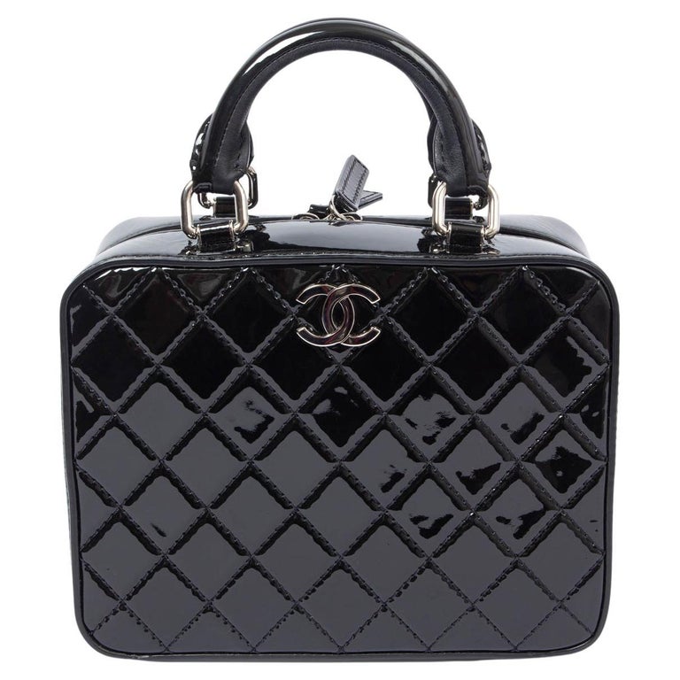 CHANEL black patent leather 2020 20C SMALL VANITY Shoulder Bag For Sale ...