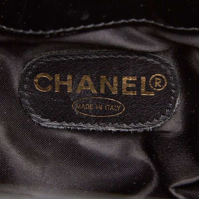 Chanel Black Patent Leather Drawstring Bucket Bag at 1stDibs