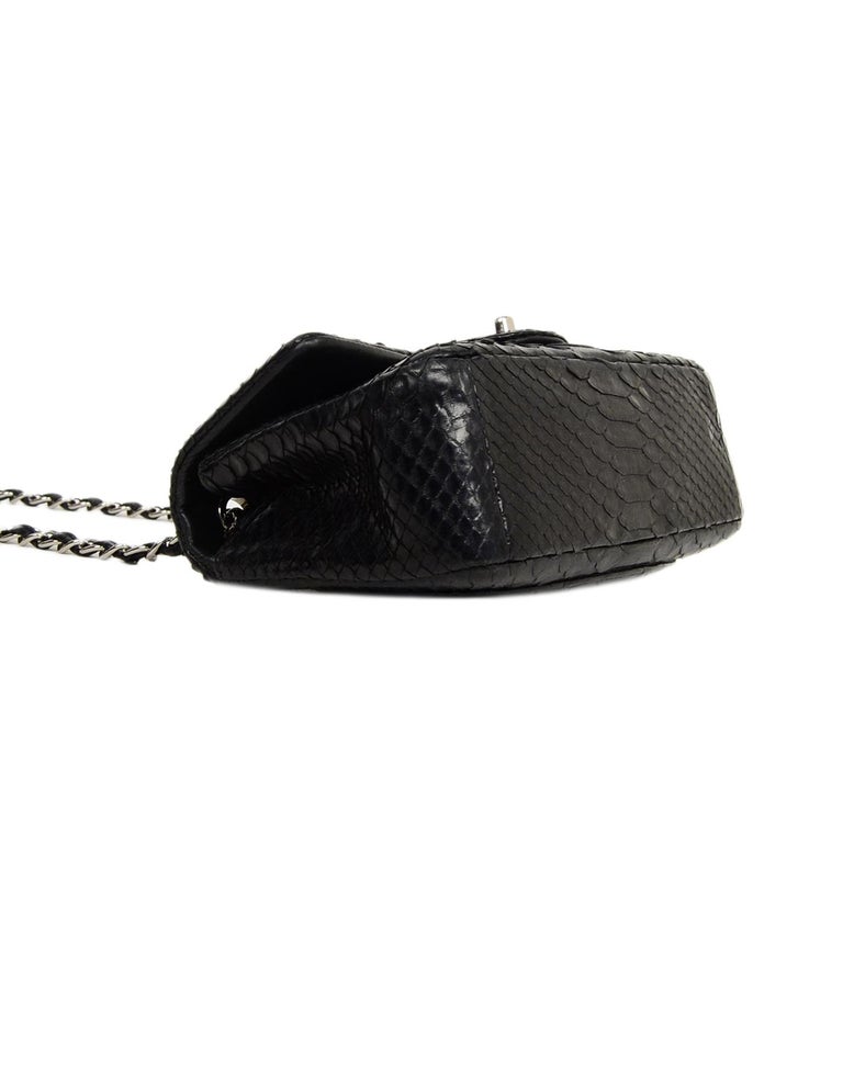 Chanel Black Python Classic Mini Flap Crossbody Bag w/ Silvertone Hardware For Sale at 1stDibs ...