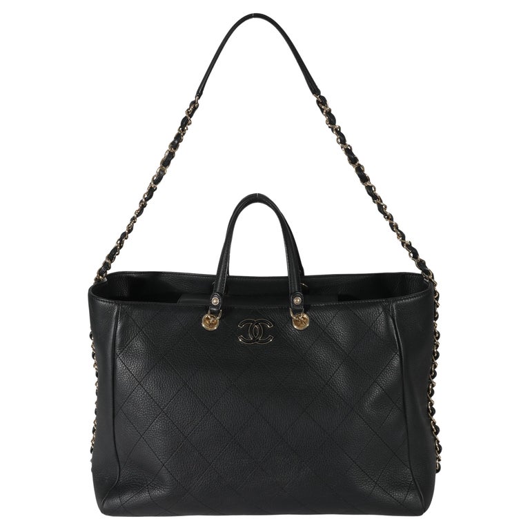 Chanel Black Quilted Bullskin Neo Soft Shopping Tote For Sale at 1stDibs