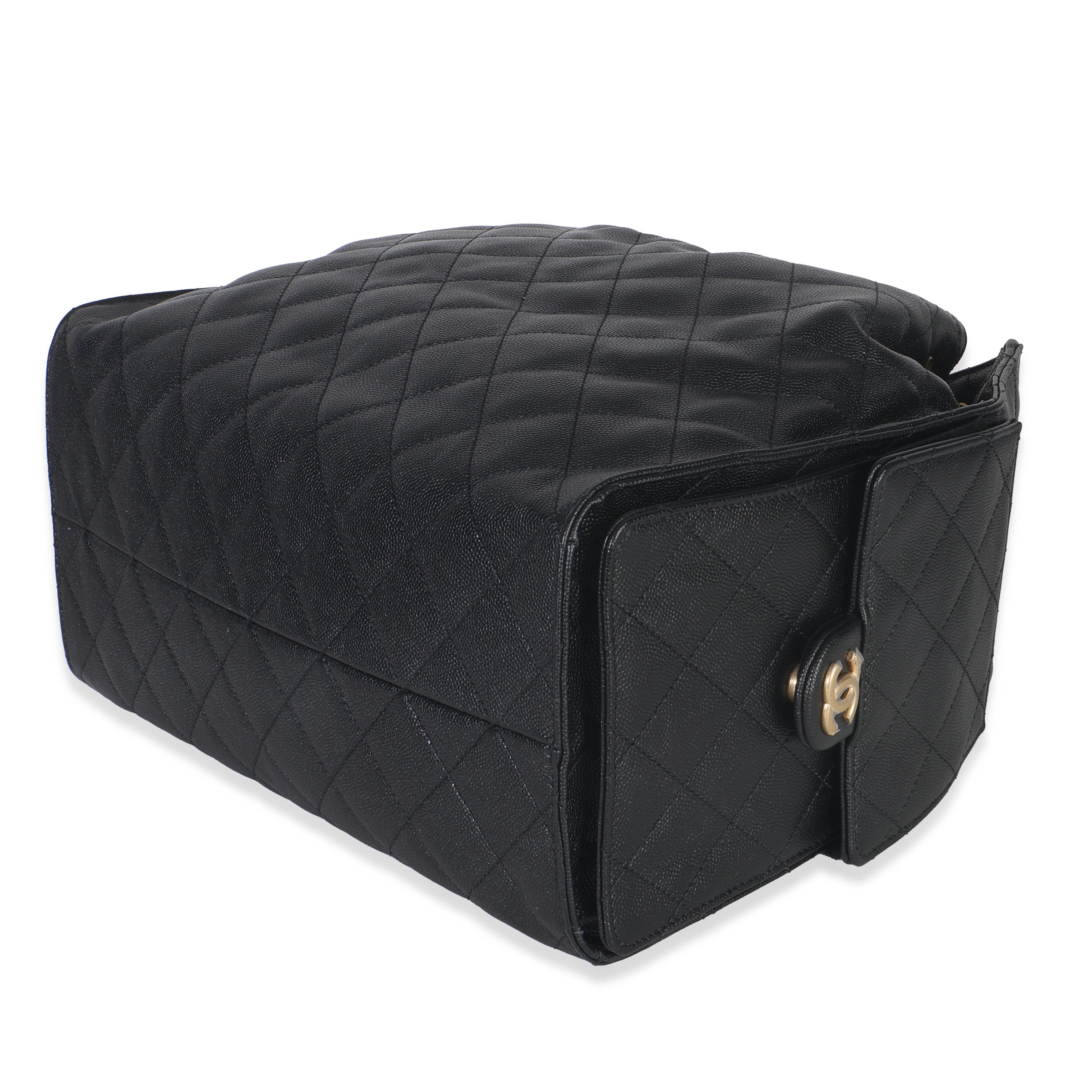 Chanel Black Quilted Caviar Medium Chanel 25 Hobo Handbag For Sale at ...
