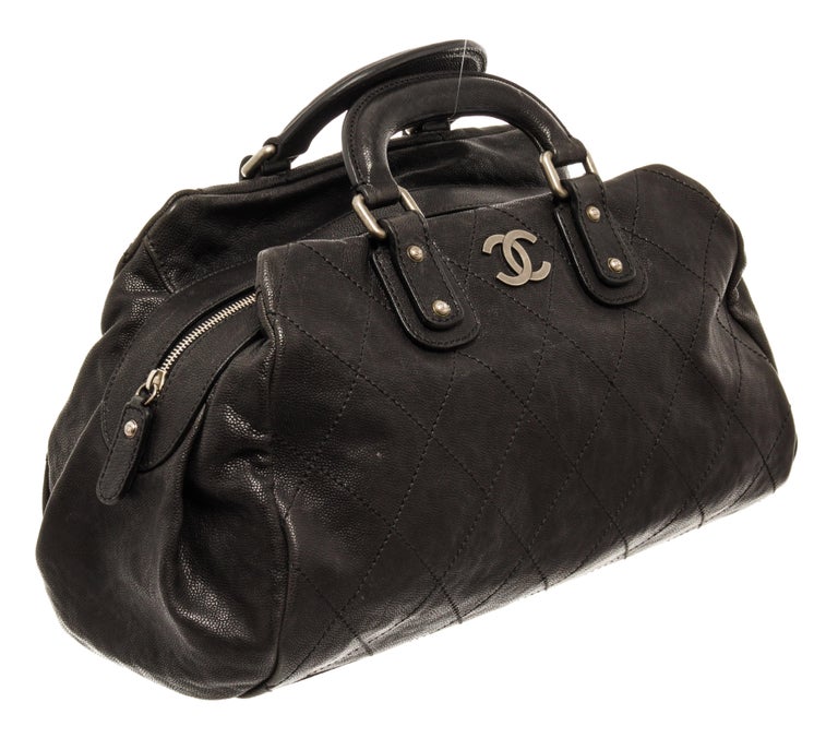 Chanel Black Quilted Caviar Outdoor Ligne Small Doctor Bag at 1stDibs