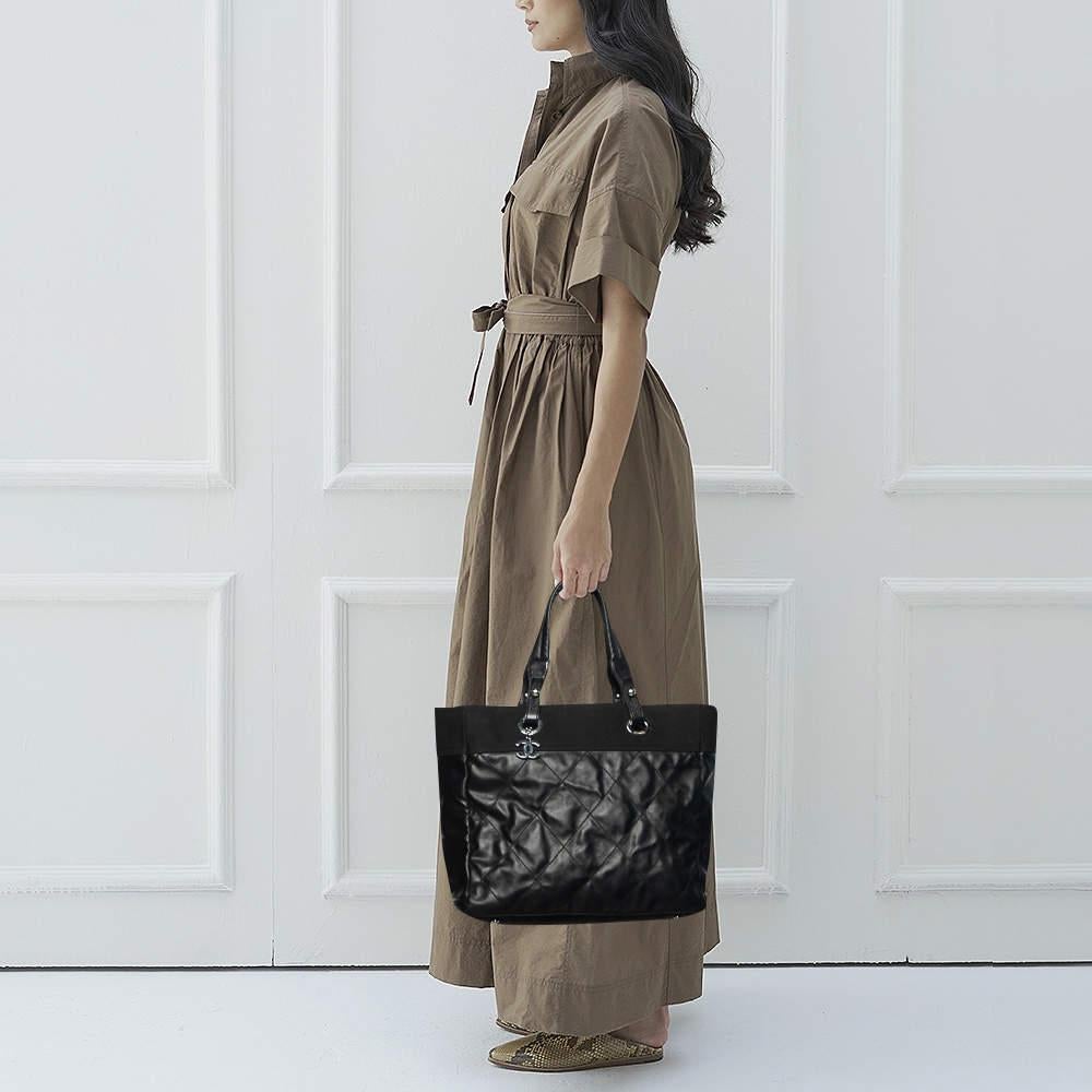 Chanel Black Quilted Coated Canvas Paris Biarritz Bag at 1stDibs ...