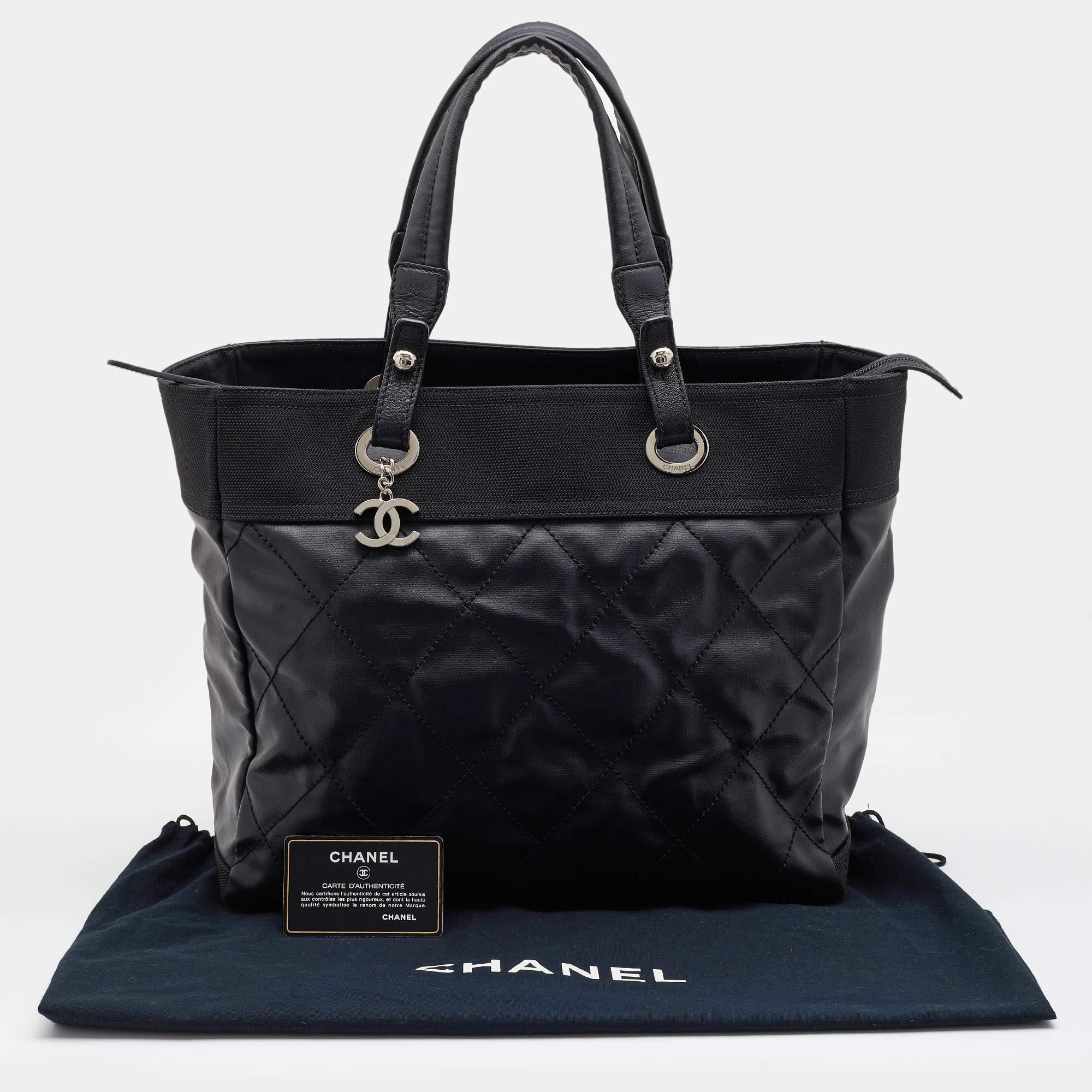 Chanel Black Quilted Coated Canvas Paris Biarritz Bag at 1stDibs ...