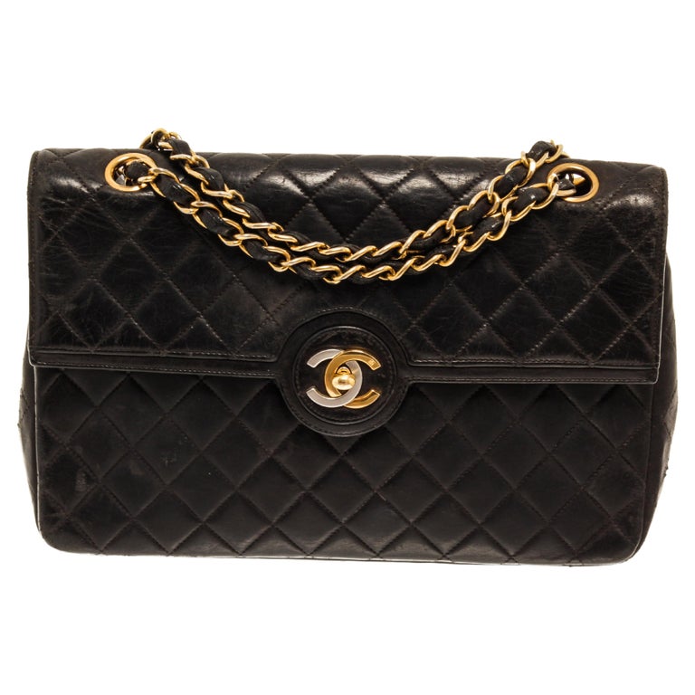 Chanel Black Quilted Lambskin CC Paris Single Classic Flap Shoulder Bag ...