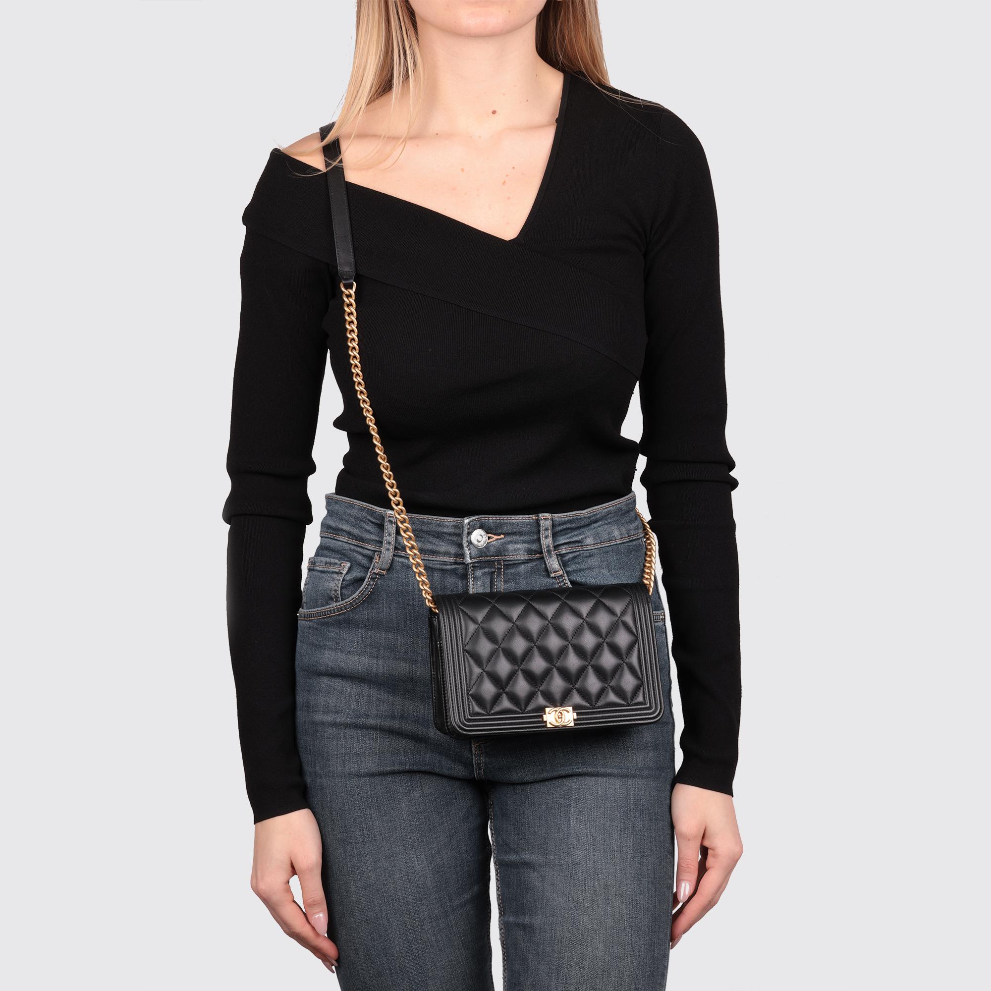 CHANEL Black Quilted Lambskin Le Boy Wallet-on-Chain WOC at 1stDibs | chanel woc, le boy woc ...
