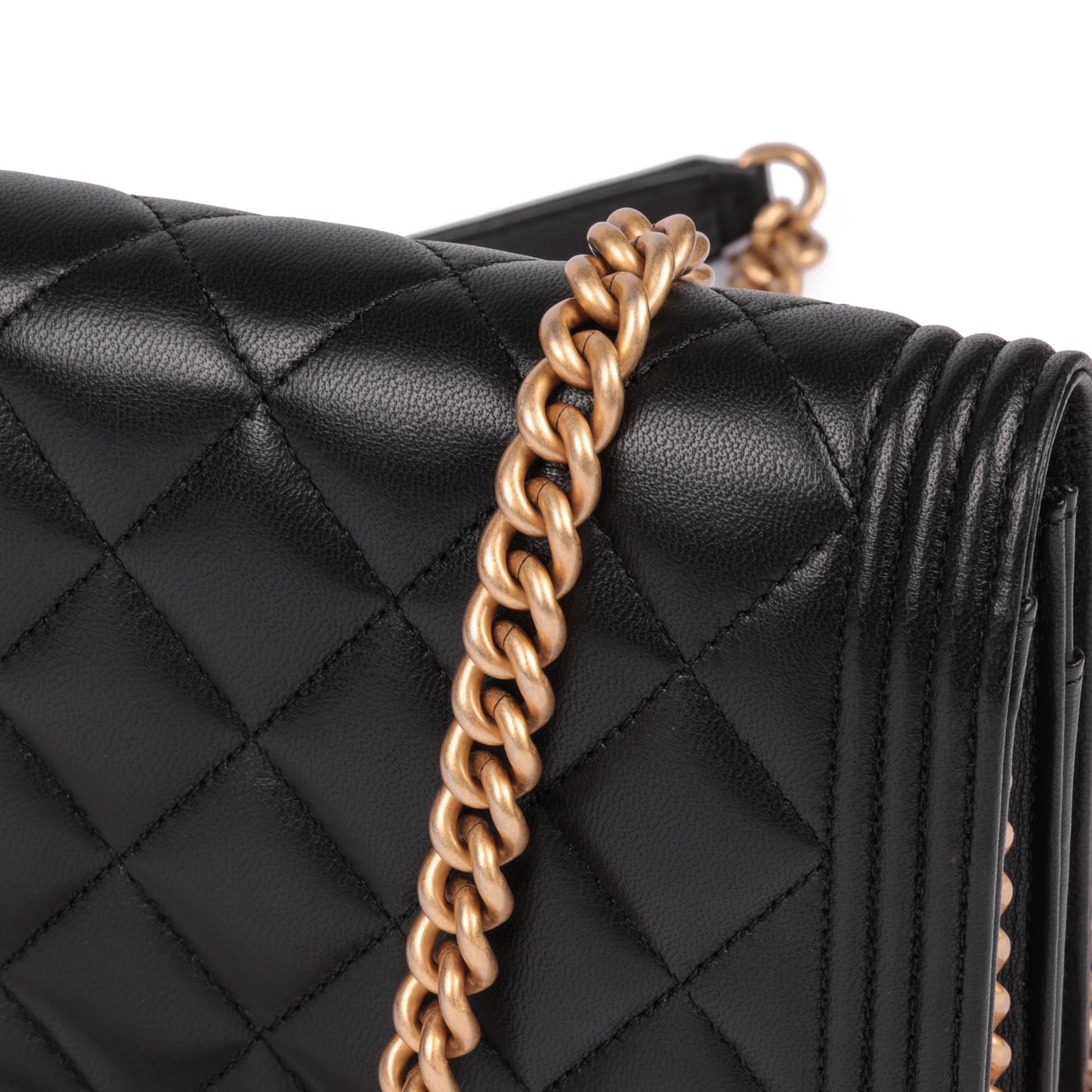 CHANEL Black Quilted Lambskin Le Boy Wallet-on-Chain WOC at 1stDibs ...