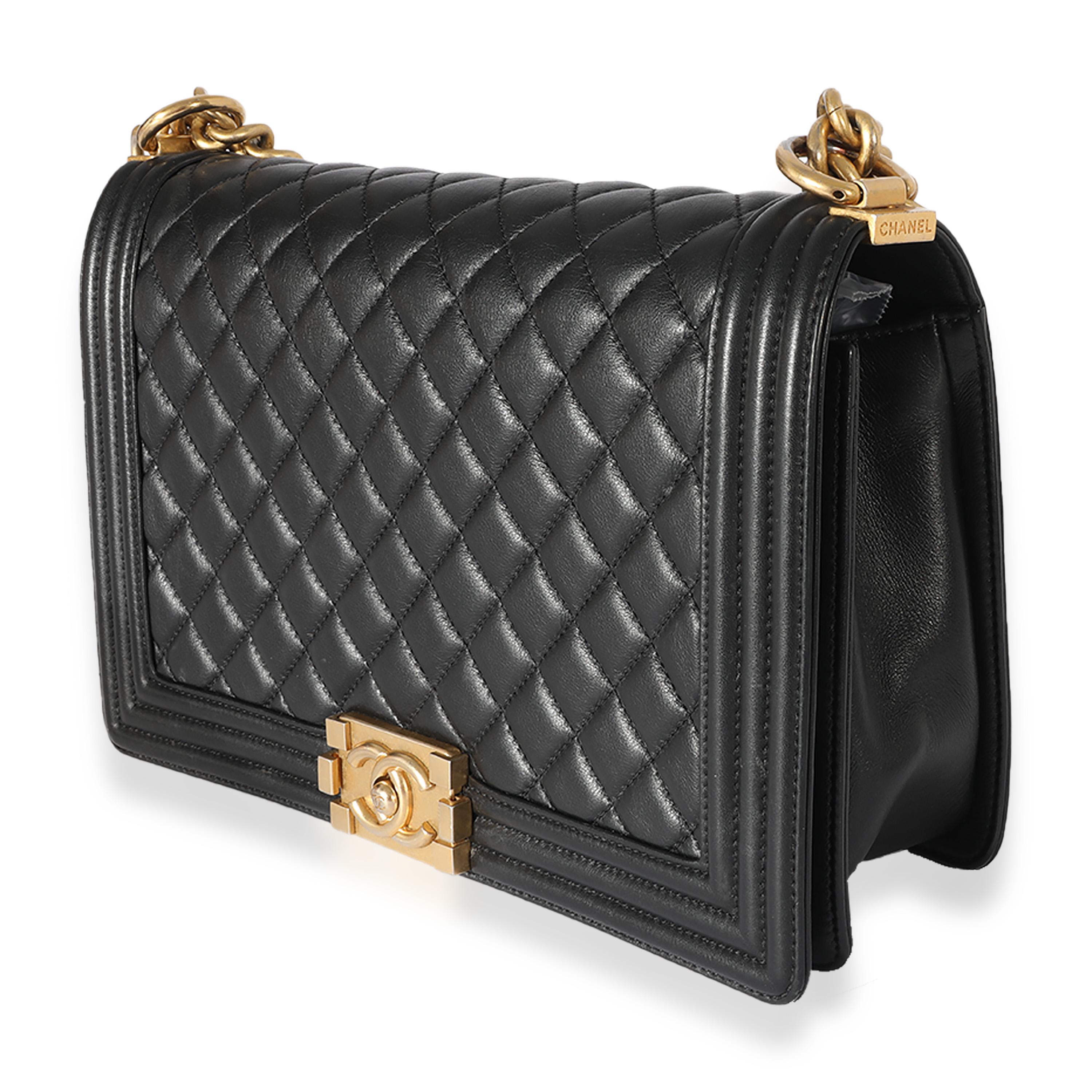 Chanel Black Quilted Lambskin Medium Boy Bag For Sale at 1stDibs ...