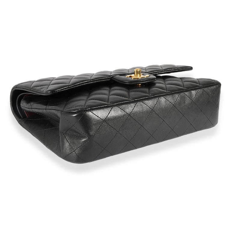 Chanel Black Quilted Lambskin Medium Classic Double Flap Bag For Sale ...