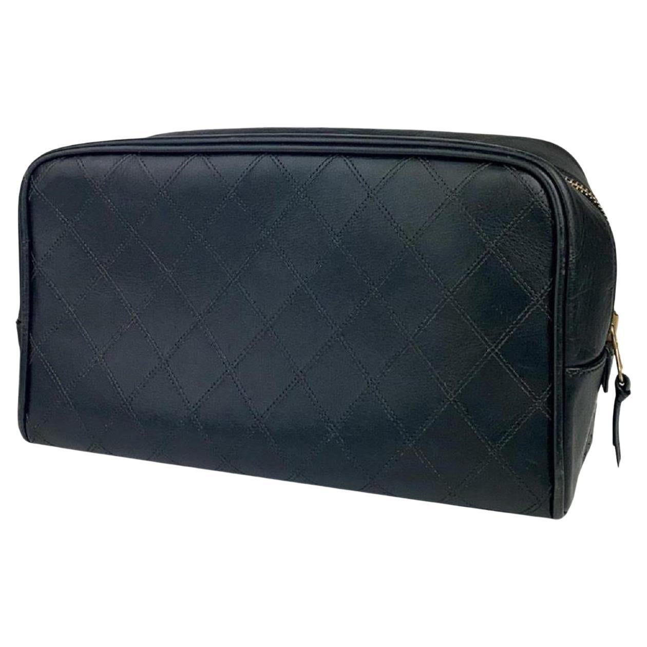 Chanel Timeless Clutch Quilted Perforated Leather at 1stDibs