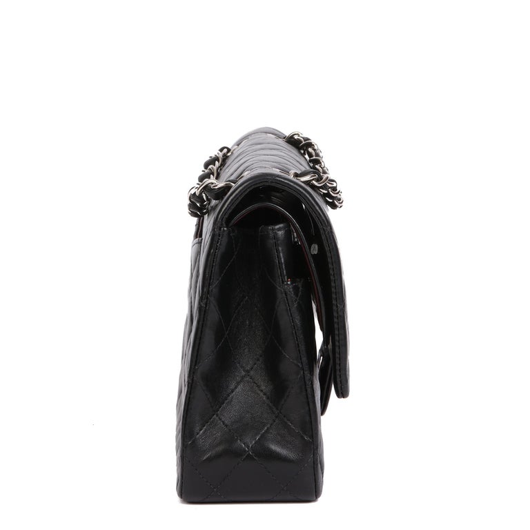 CHANEL Black Quilted Lambskin Vintage Medium Classic Double Flap Bag ...