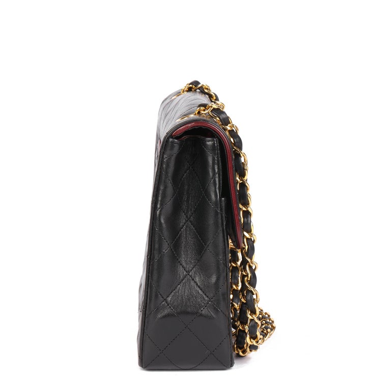 CHANEL Black Quilted Lambskin Vintage Medium Classic Single Flap Bag ...