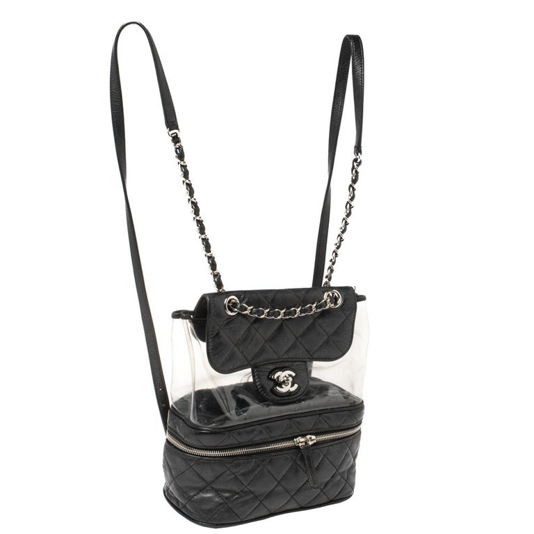 Chanel Black Quilted Leather and PVC Aquarium Backpack at 1stDibs ...