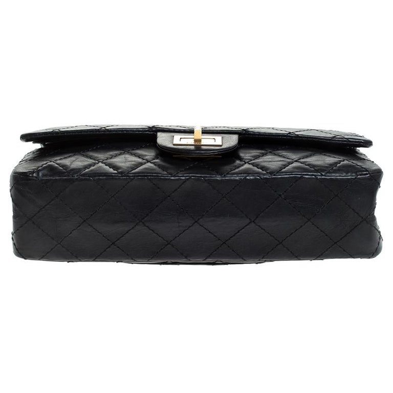 Chanel Black Quilted Leather Classic 2.55 Reissue Double Flap Pearl ...