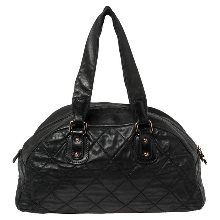 Chanel Black Quilted Leather Cloudy Bundle Bowler Bag at 1stDibs