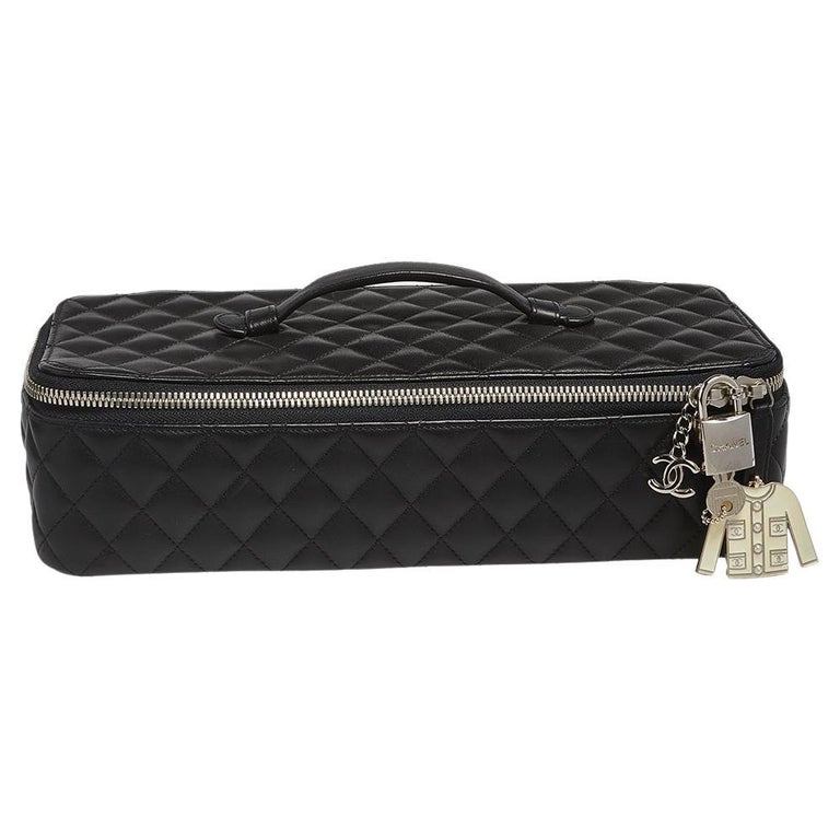 Chanel Black Quilted Leather Jewelry Case at 1stDibs