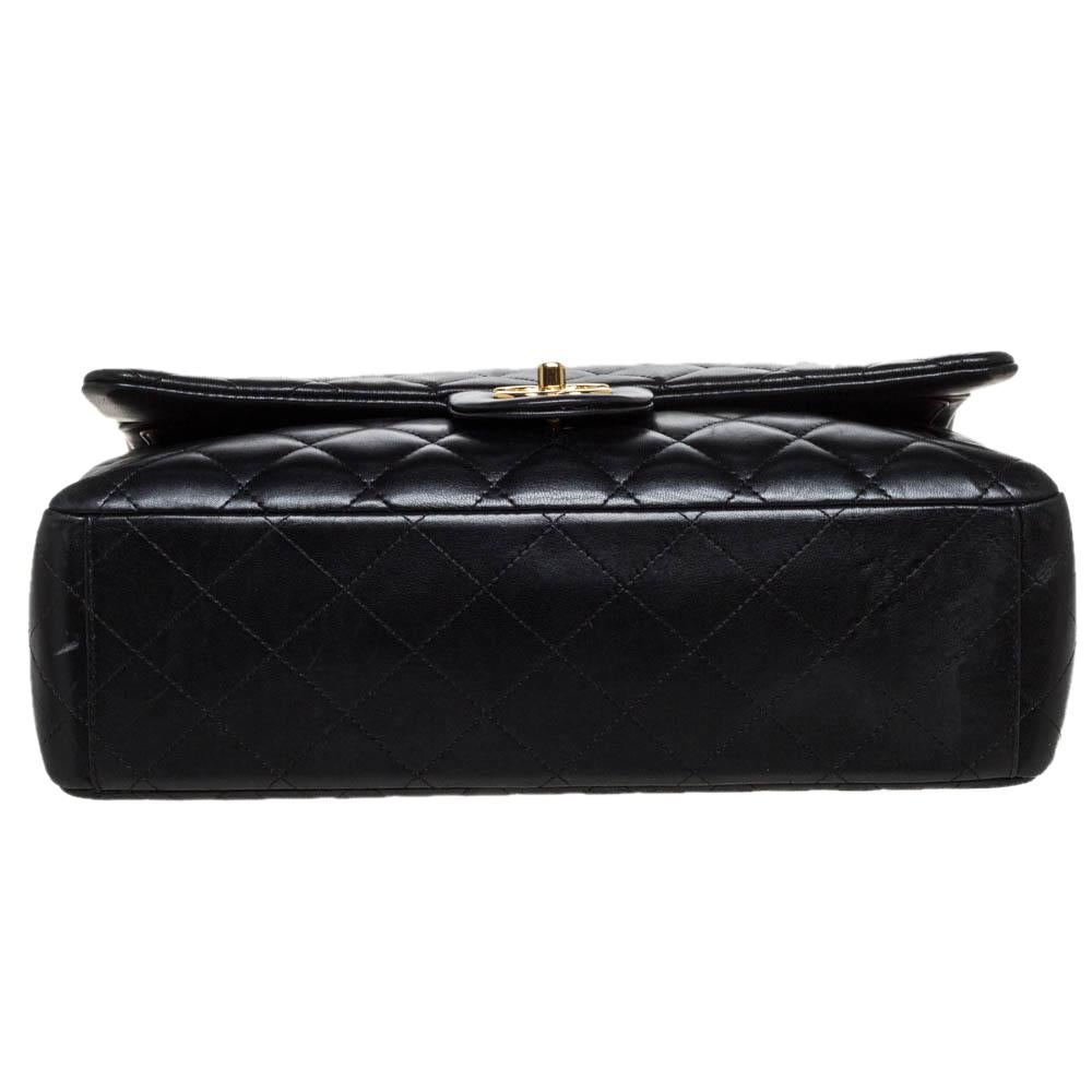 Chanel Black Quilted Leather Maxi Classic Double Flap Bag at 1stDibs